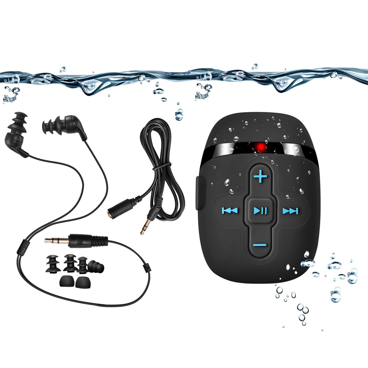 Waterproof music player for swimming,8GB swimming mp3 player with clip ...